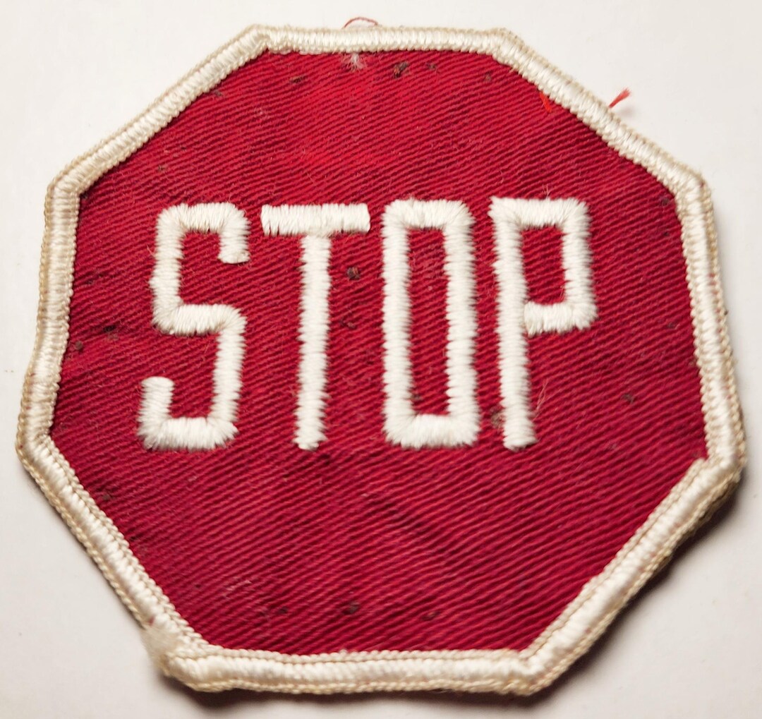 VTG Stop Sign Embroidered Patch - Etsy