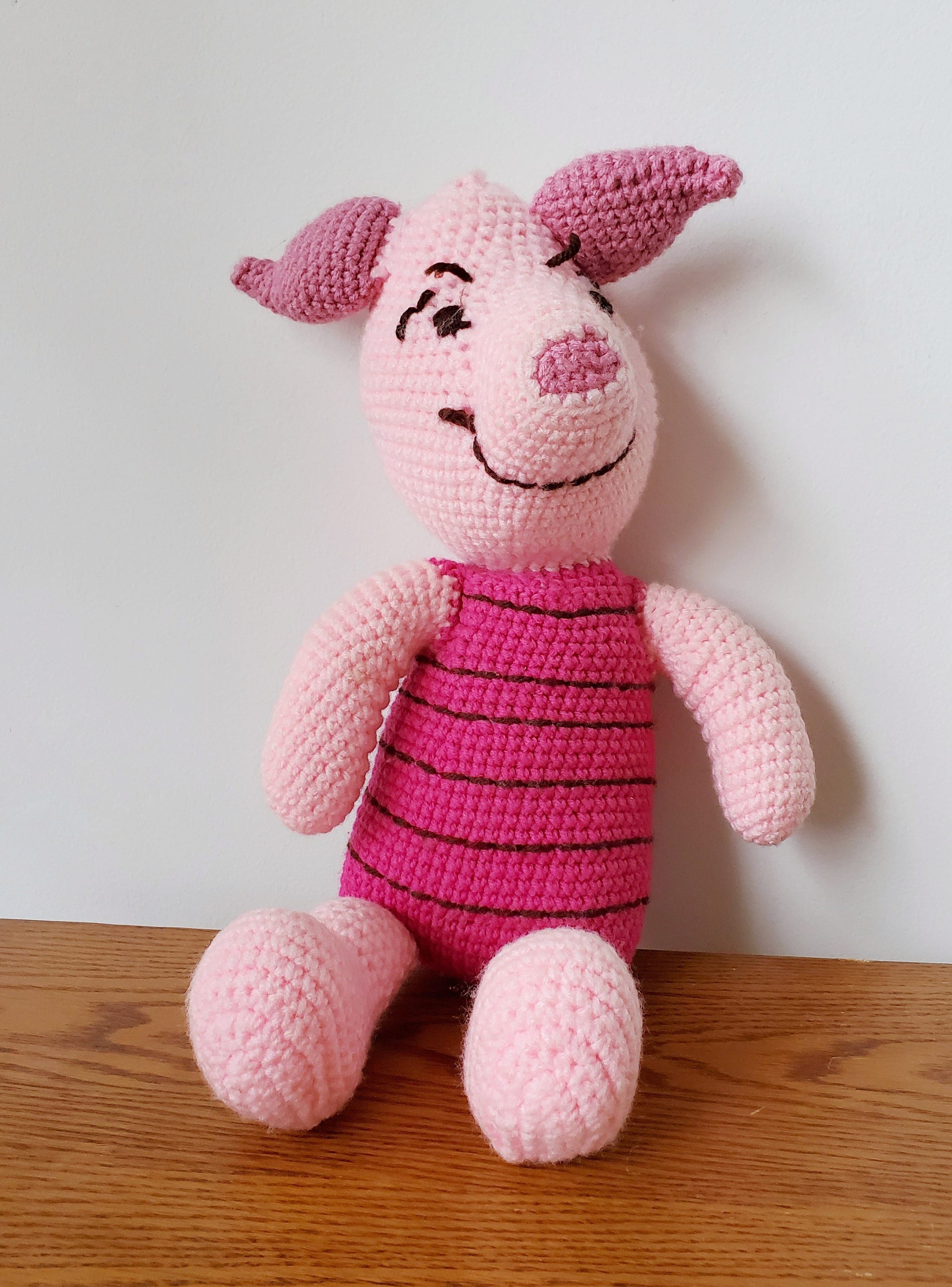 Vintage Crochet Piglet Doll // Piglet Stuffed Animal // - Etsy