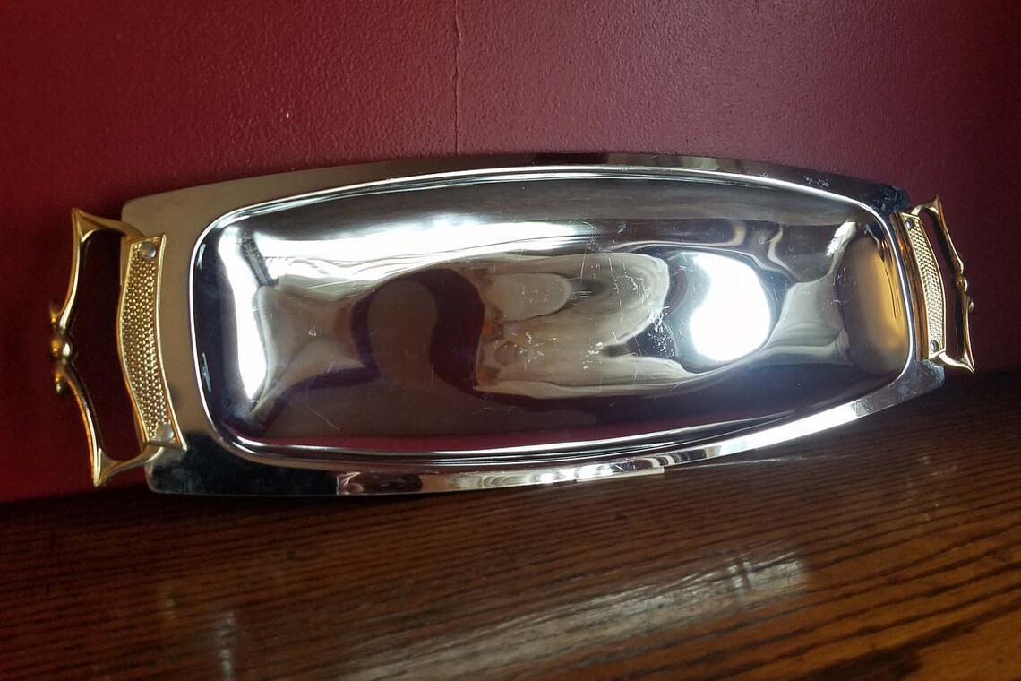 Kromex Serving Tray, Vintage Chrome Plated Tray, Silver Tray - Etsy