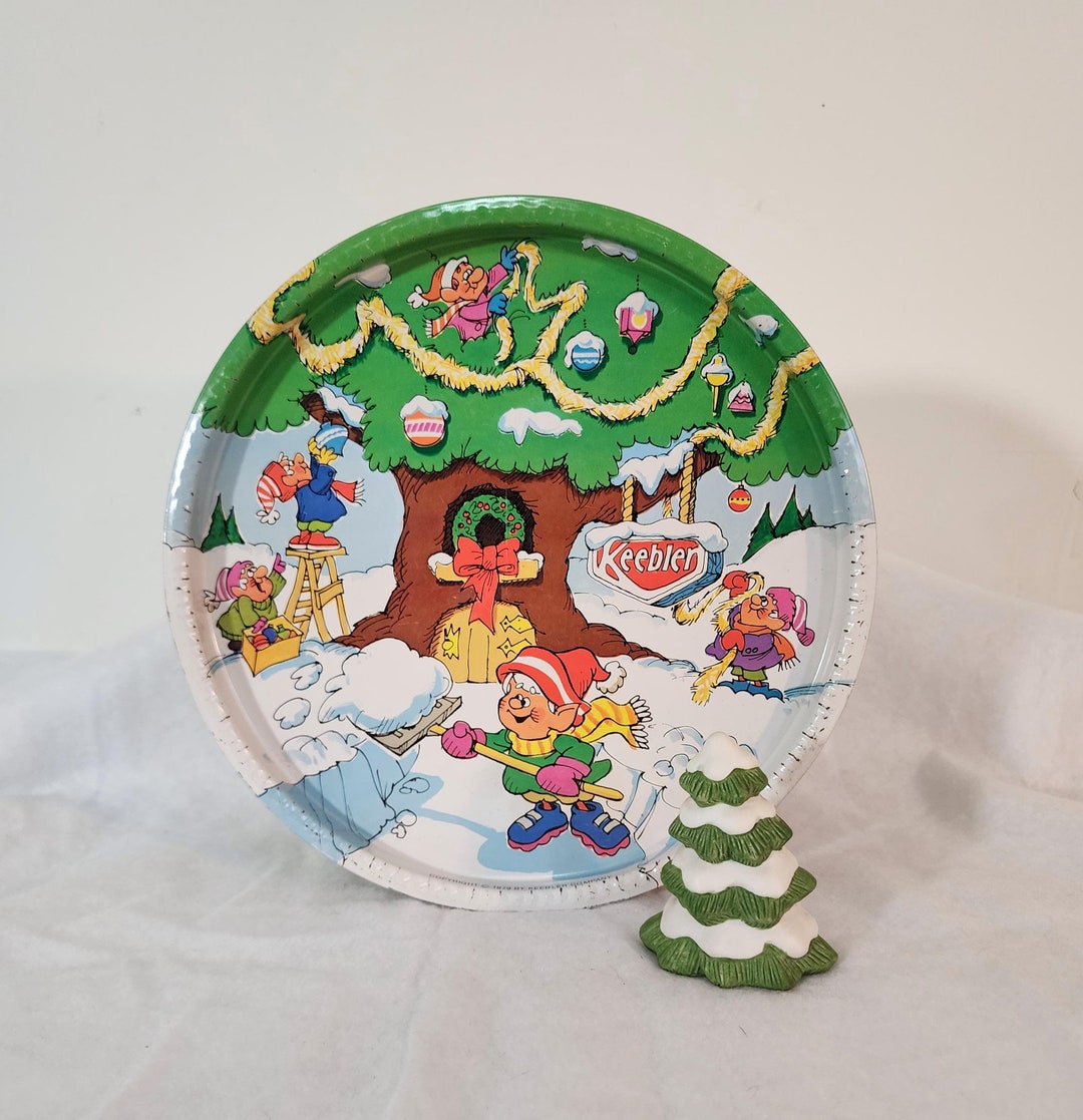 Vintage Keebler Holiday Cookie Tin 1979 // Shoveling Snow - Etsy