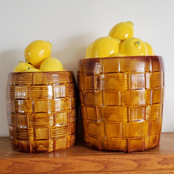 Lemon Kitchen Canisters - Etsy