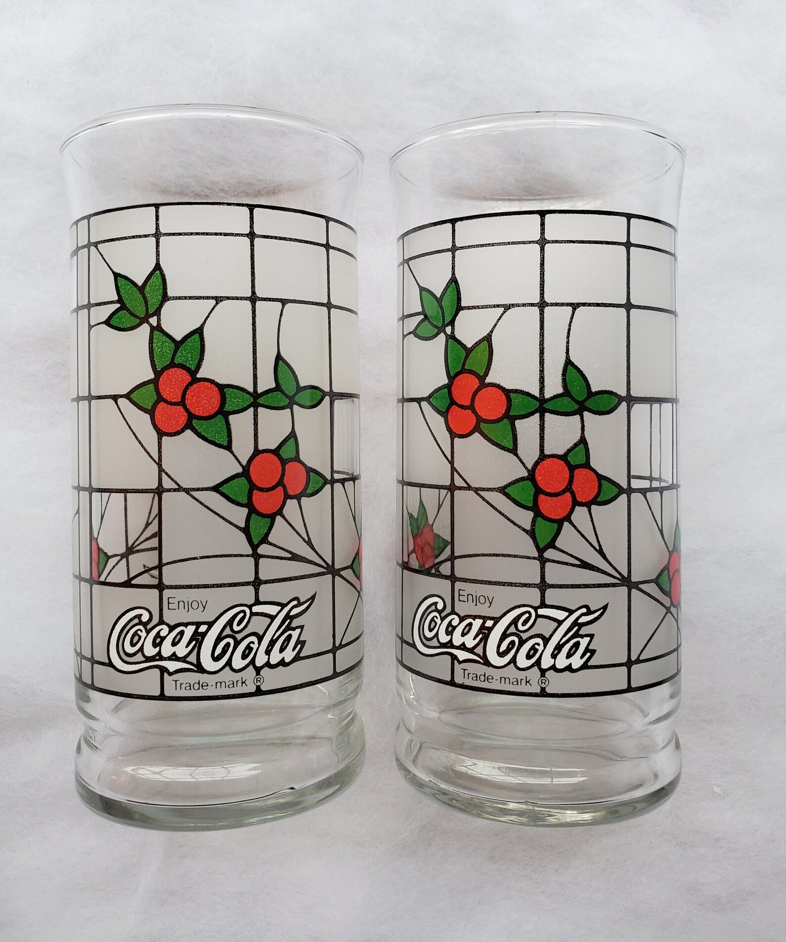 Vintage Coca-cola Holiday Glasses // Coca-cola Glass // Christmas Decor ...