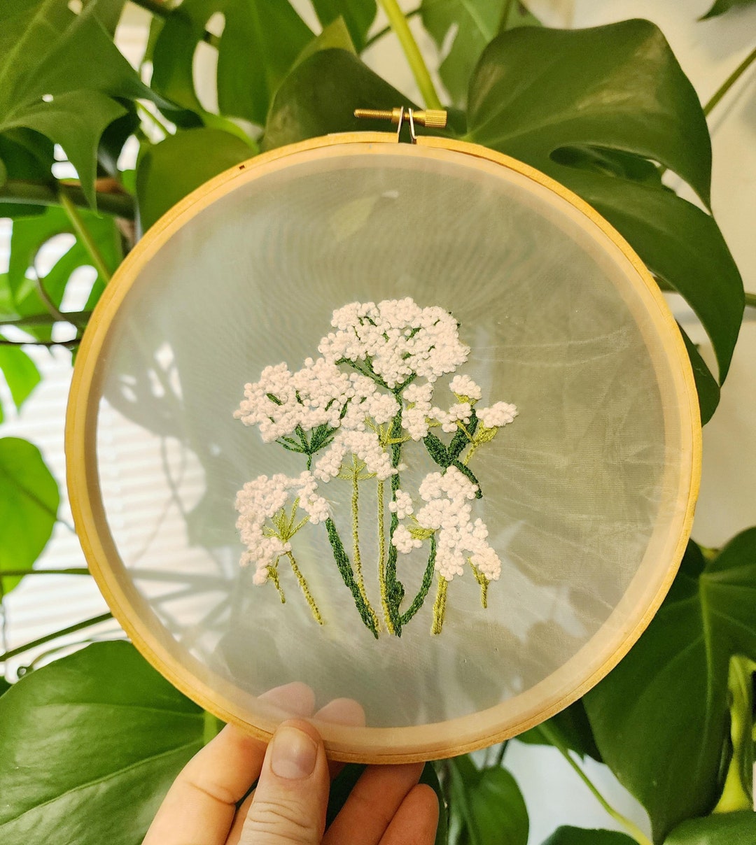 VTG Queen Anne's Lace Embroidery Hoop - Etsy