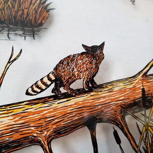 Vintage Wetland Glass Shadowbox Art by Tom Cryer // Vintage | Etsy