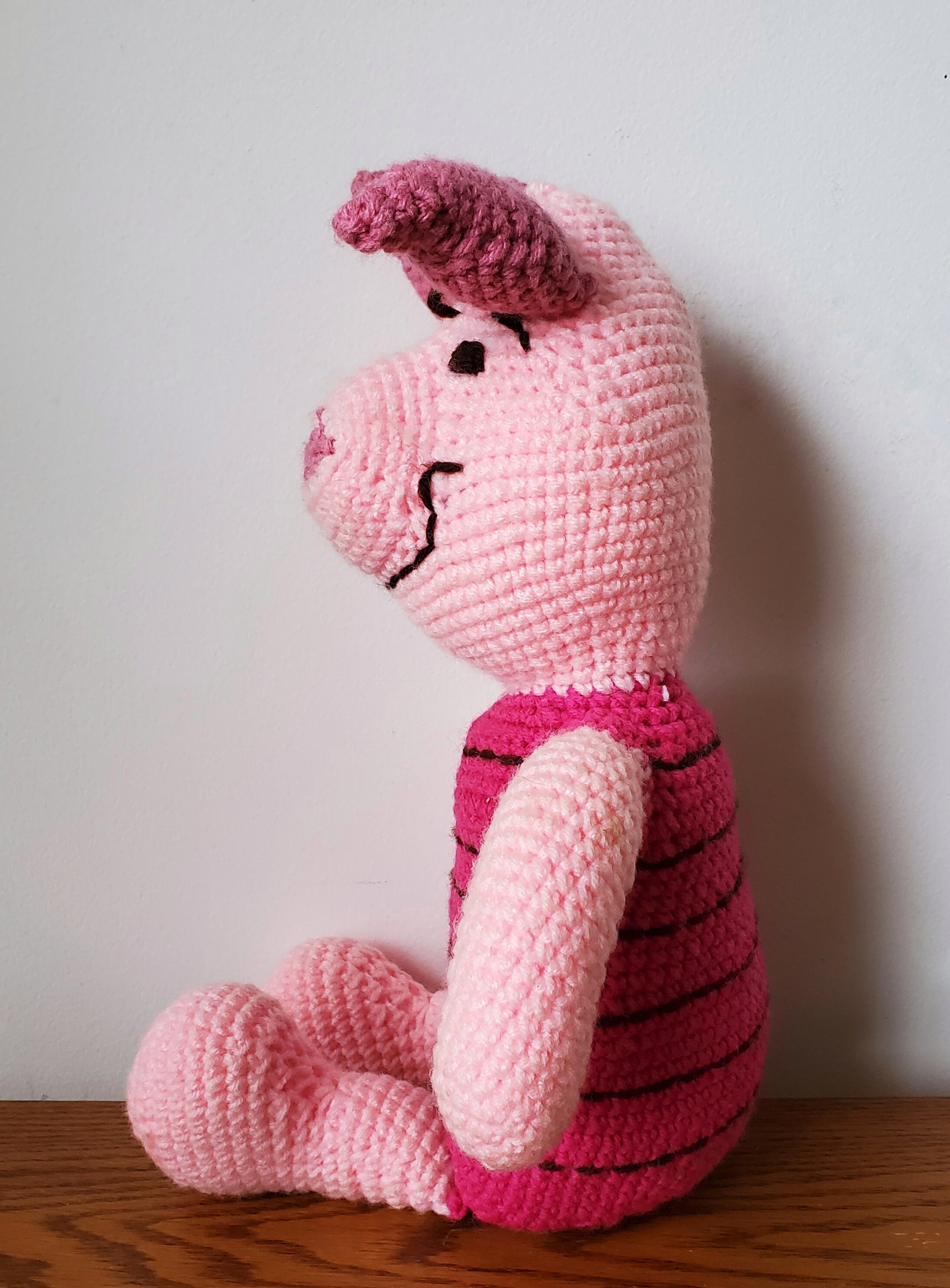 Vintage Crochet Piglet Doll // Piglet Stuffed Animal // Handmade Piglet ...