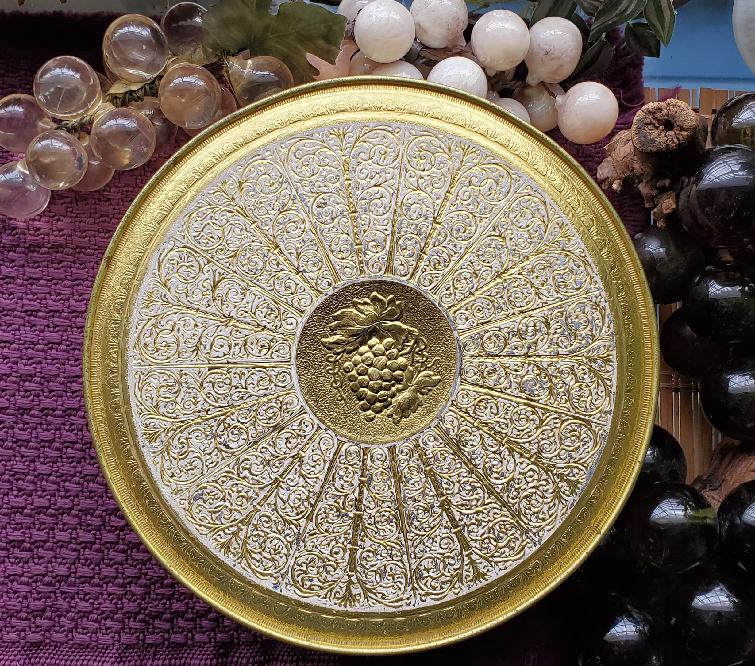 Vintage Guildcraft Gold Grape Embossed Tin Container // Storage Tin ...