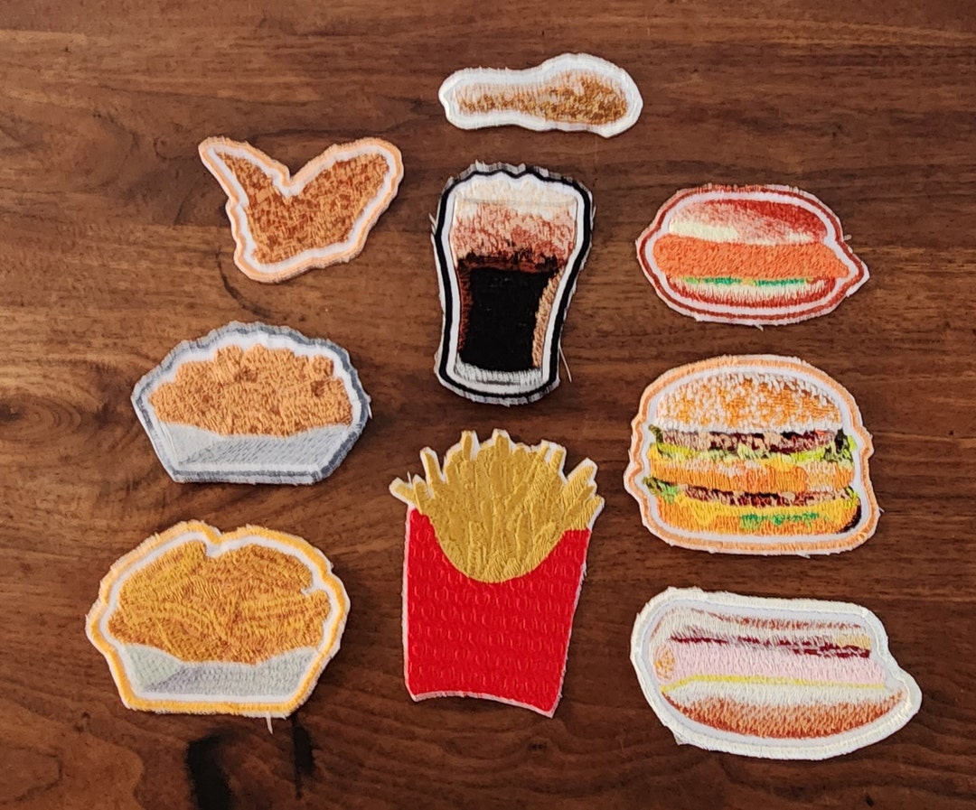 Fast Food Embroidered Patch Collection - Etsy