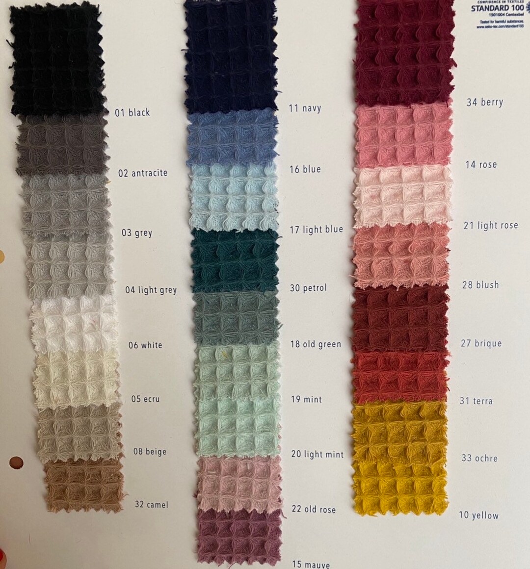 Waffle Cotton Fabric , 100% Coton Tissu Pièce 155 X 50 Cm, L'impression ...