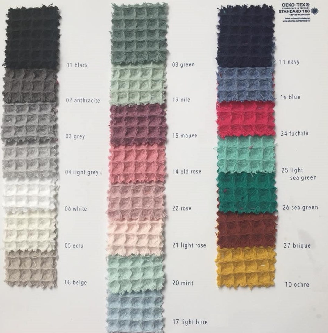 Waffle Cotton Fabric , 100% Coton Tissu Pièce 155 X 50 Cm, L'impression ...