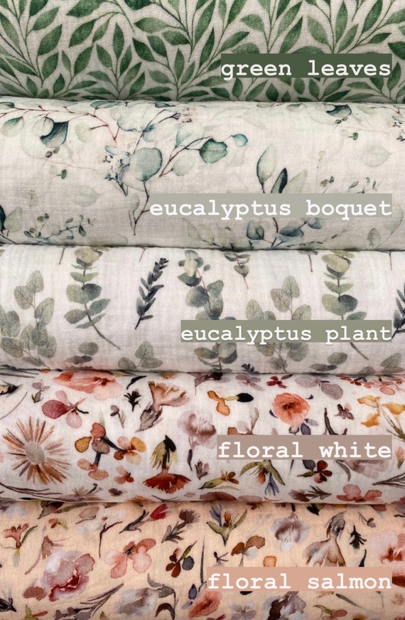 Double Gauze Fabric Eucalyptus Leaves Gauze Cotton Fabric - Etsy