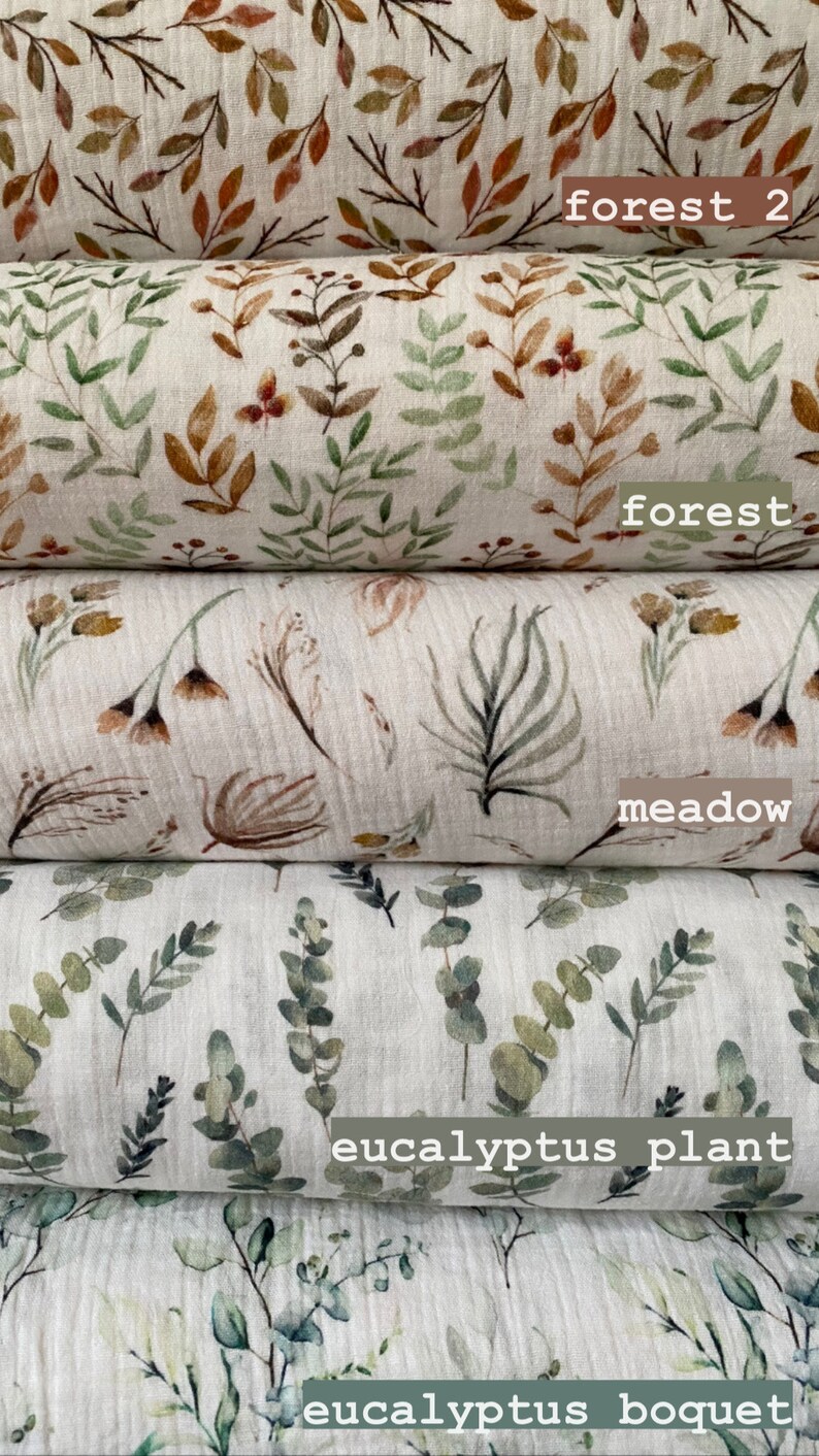 Double Gauze Fabric Eucalyptus Leaves Gauze Cotton Fabric - Etsy