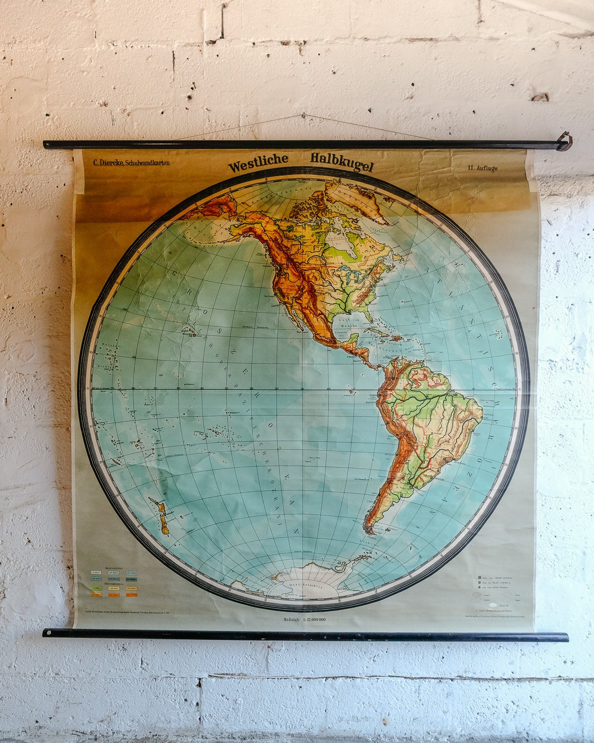 Original Huge Large Vintage Mid Century Mcm German Educational School ...