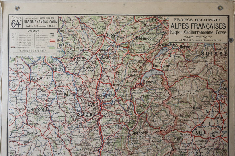 Original 1950s Large Vintage French Educational School Wall Chart ...