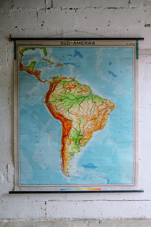 Original 1960s Huge Large Vintage German Educational School Wall Chart ...