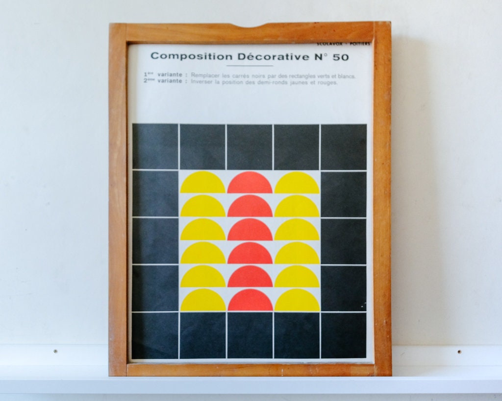 Original Vintage MID CENTURY French Educational School Wall Chart ...