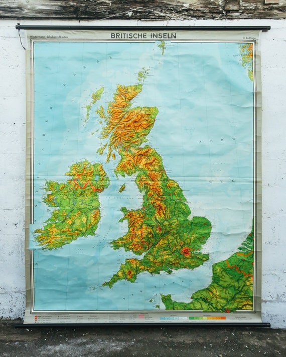 UK Map Classic Wall Map Of The United Kingdom Poster Front, 44% OFF