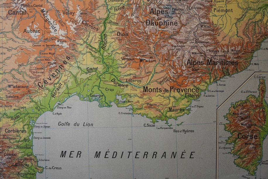 Original 1950s Large Vintage French Educational School Wall Chart ...