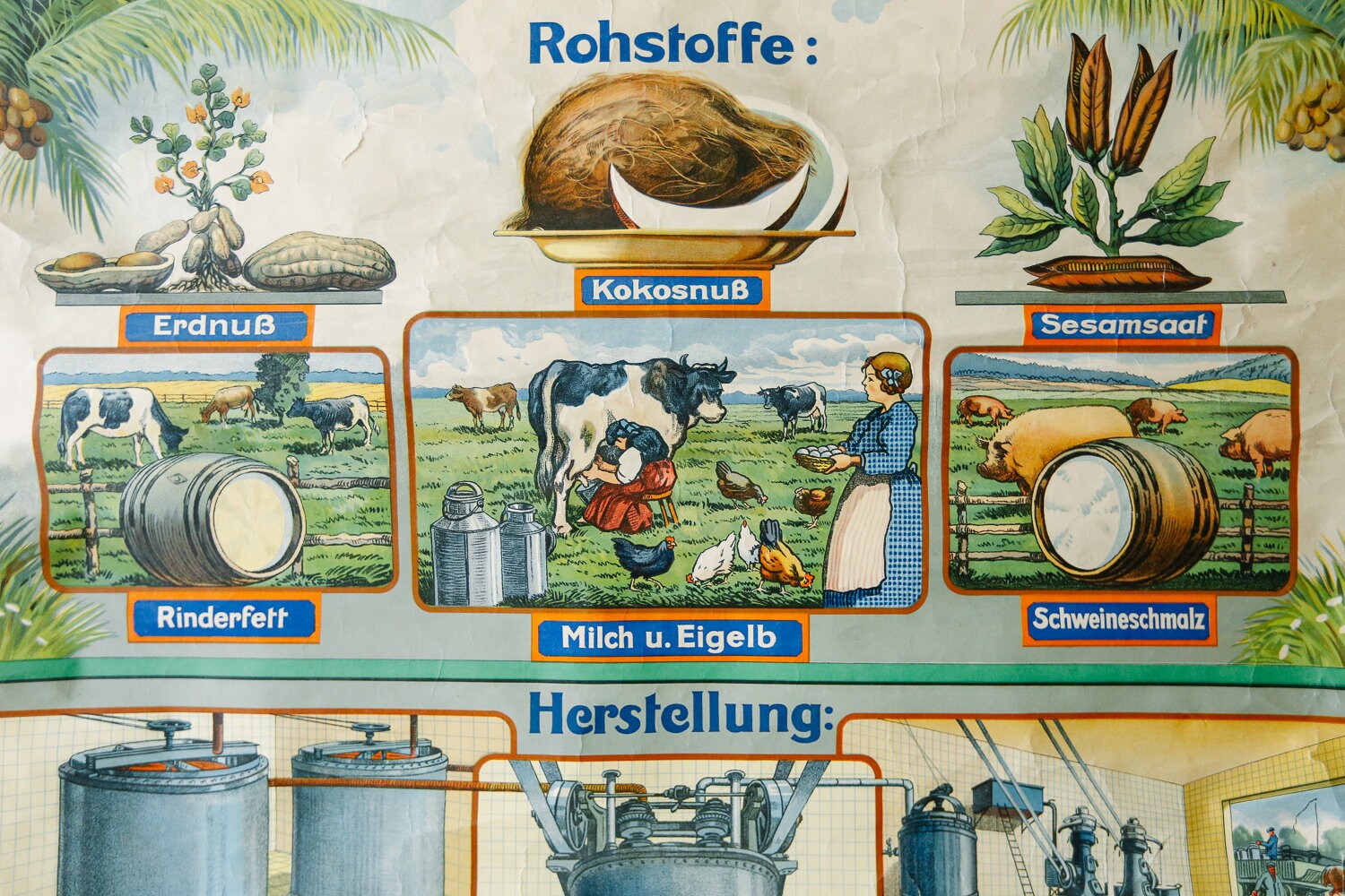 Original Wall Chart SCIENTIFIC TECHNICAL Vintage German School Wall ...
