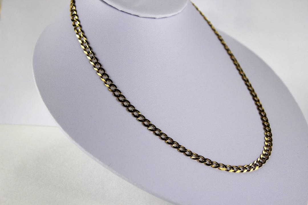 14K SOLID GOLD Cuban Link Chain Necklace Bracelet for Men Women 5.0mm 7 ...