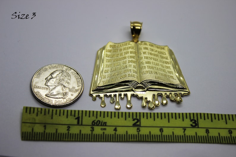 10K or 14K Yellow Solid Gold Bible Pendant 3 Sizes - Etsy