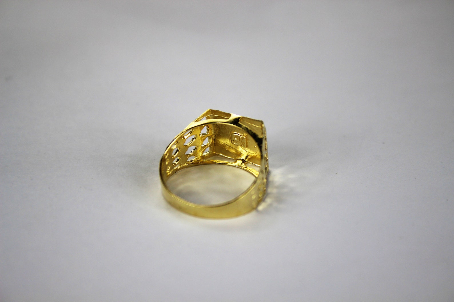 10K Real Yellow Gold Initial Ring for Men - Etsy