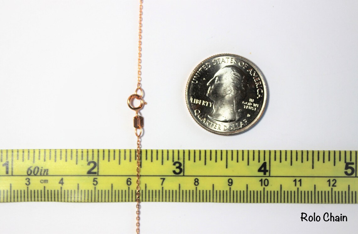 10K Solid Rose Gold Rolo (1mm) & Box (0.6mm) Chain 16-24" - Etsy