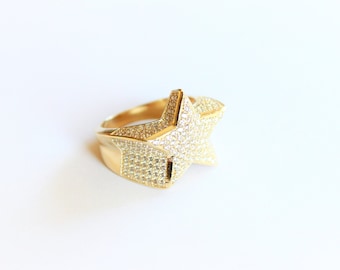Gold Star Ring - Etsy