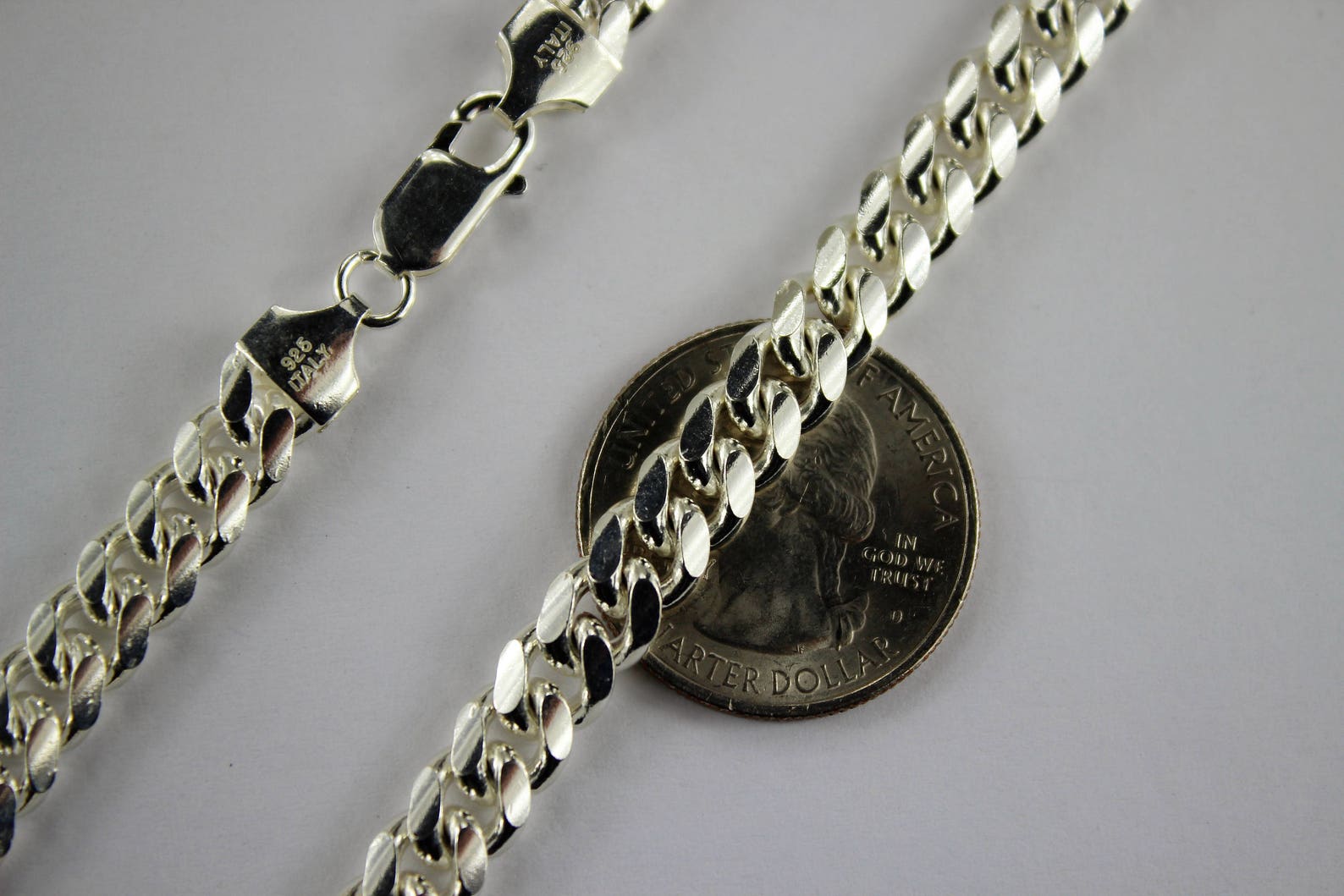 Authentic 925 STERLING SILVER Miami Cuban Link Chain for Everyone 7mm ...