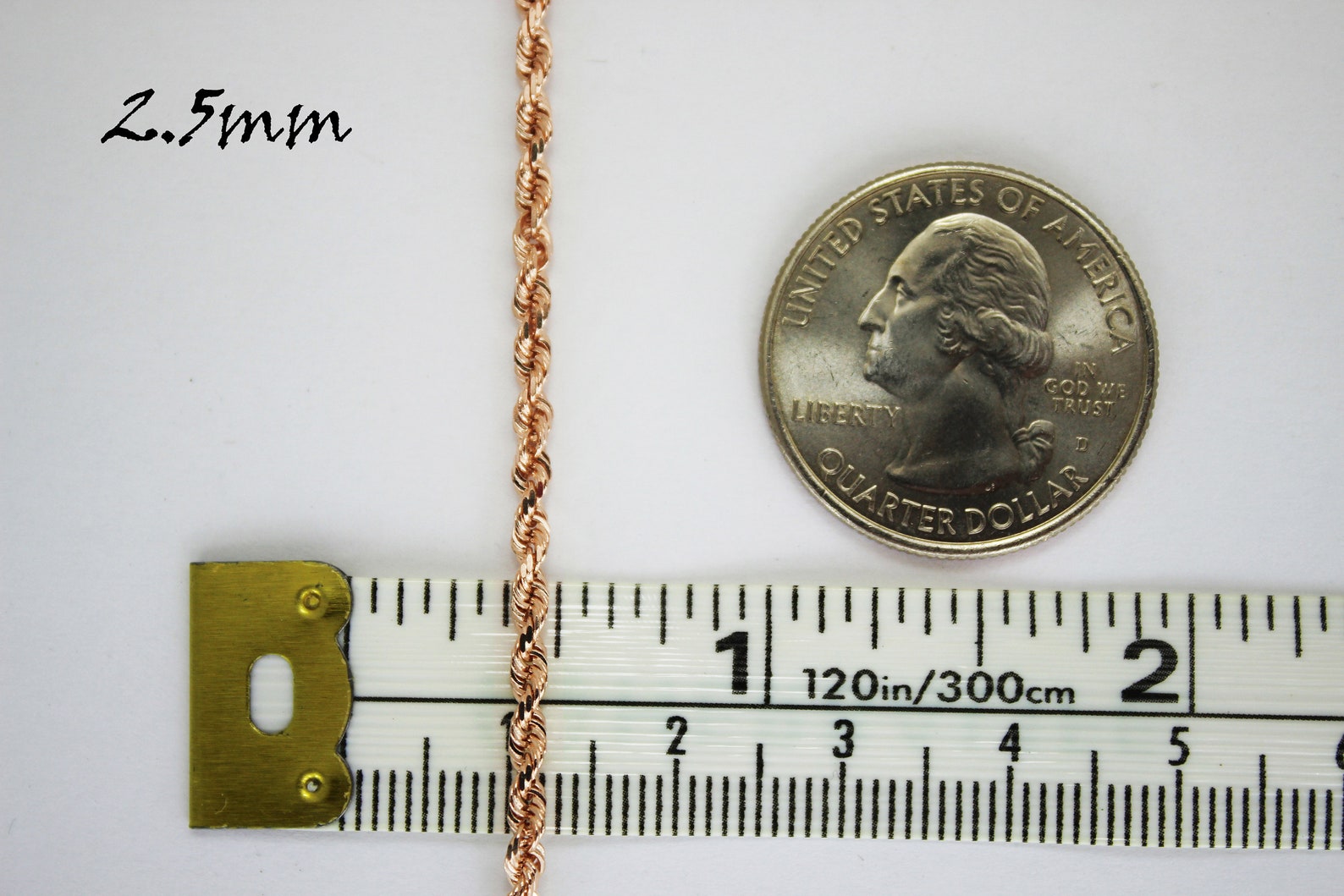 10K Solid Rose Gold Rope Chain Necklace 1.5mm 6mm for Men - Etsy