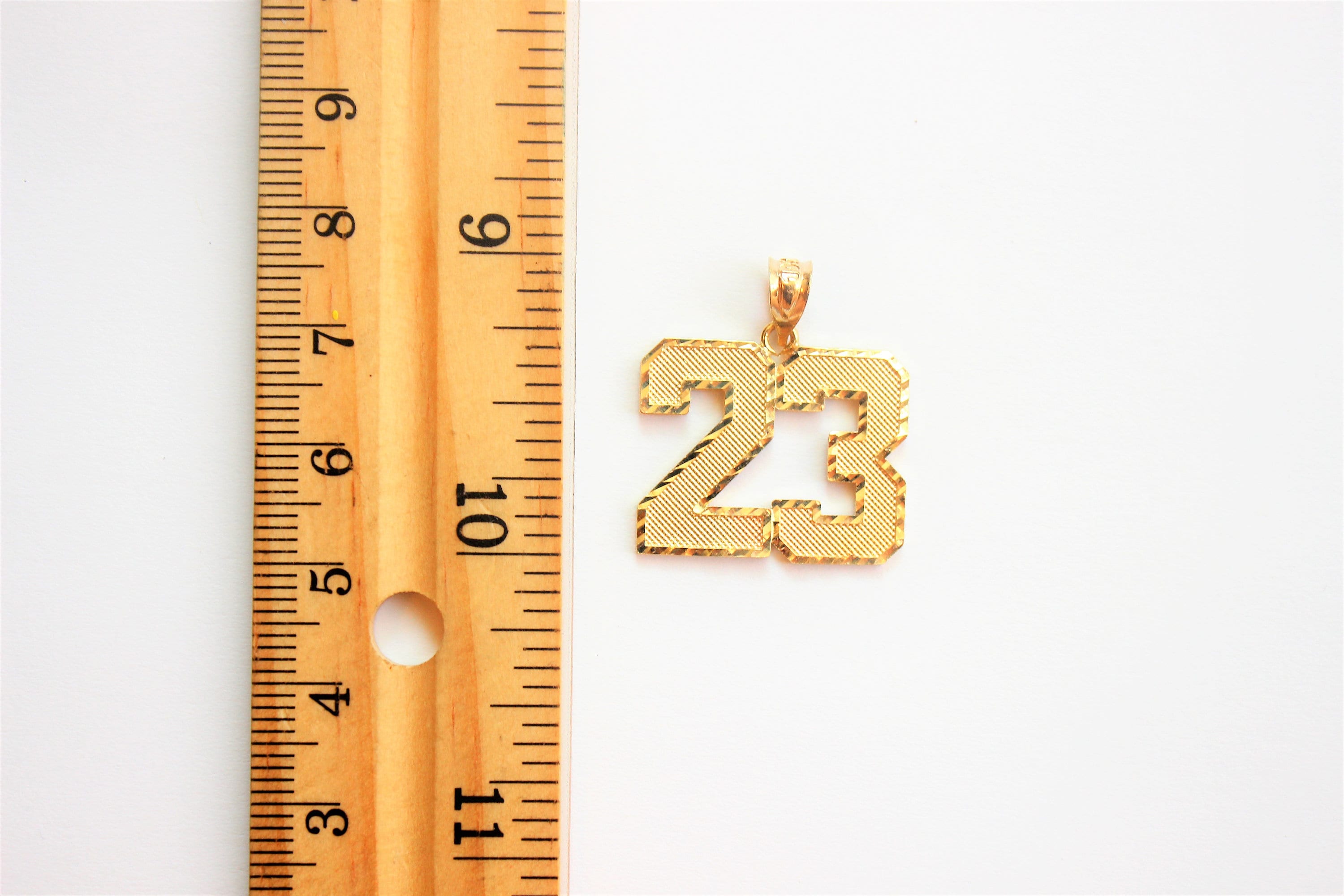 Authentic 10K Yellow Gold Number Two-Digit Pendant Charm | Etsy