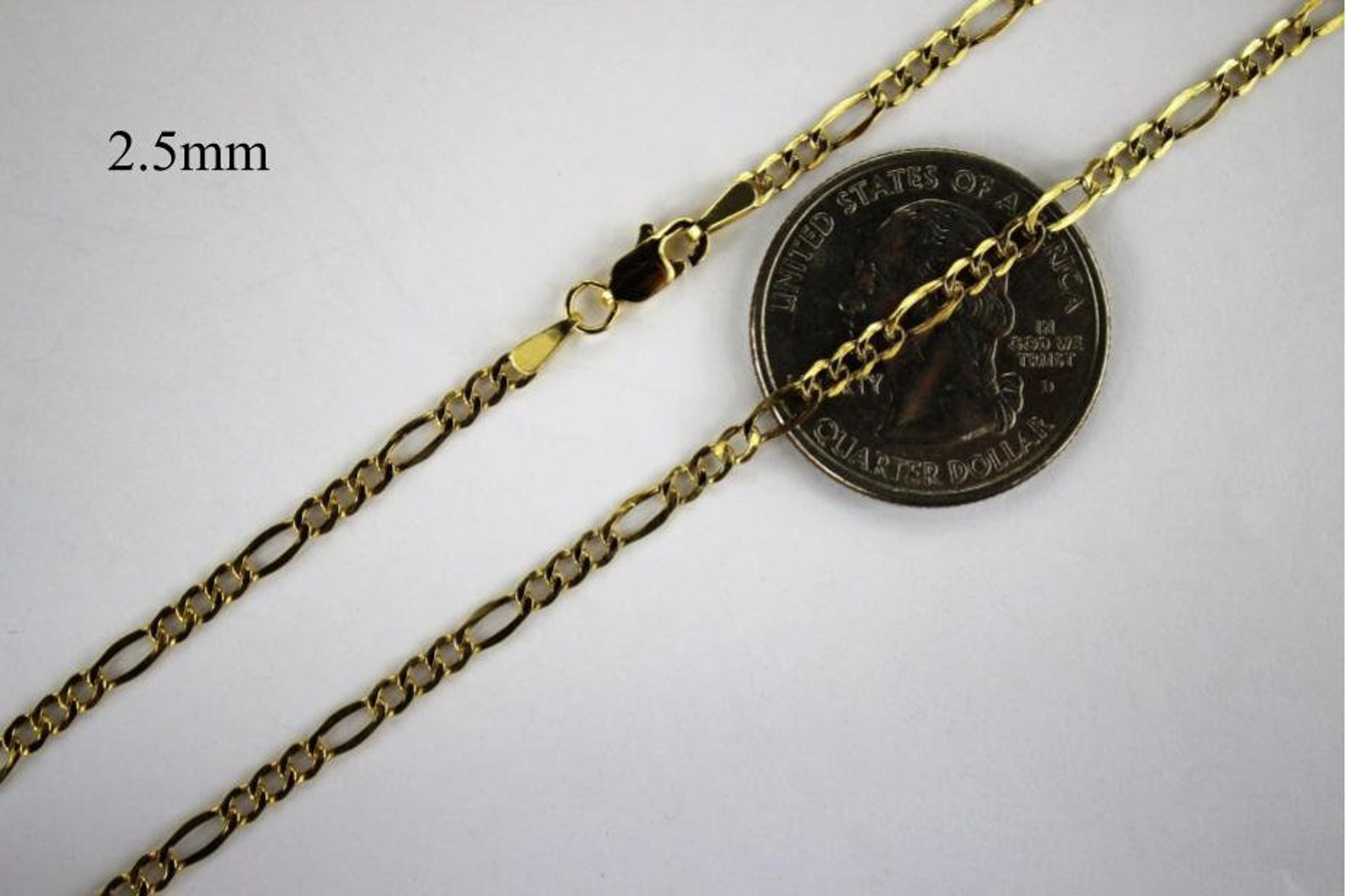 10K REAL YELLOW GOLD 2mm 9.5mm Figaro Chain Pendant Necklace - Etsy