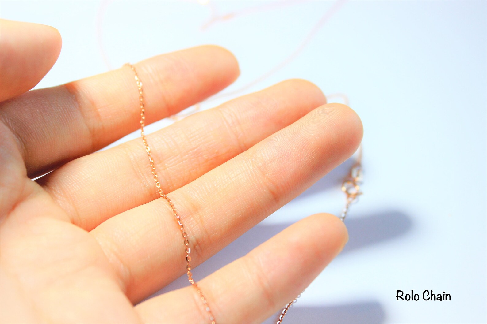 10K Solid Rose Gold Rolo (1mm) & Box (0.6mm) Chain 16-24" - Etsy