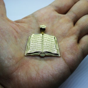 10K or 14K Yellow Solid Gold Bible Pendant 3 Sizes - Etsy