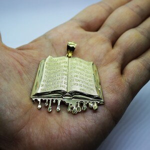 10K or 14K Yellow Solid Gold Bible Pendant 3 Sizes - Etsy