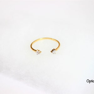14K Yellow Gold Adjustable Rings Set or One Piece With CZ (ring Sizes 6 ...