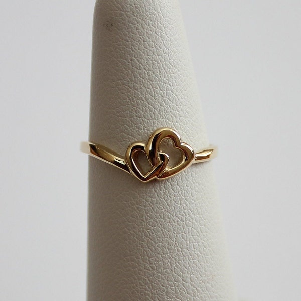 Gold Double Heart Ring - Etsy
