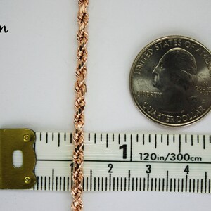 14K Solid Rose Gold Rope Chain Necklace 1.5mm ~ 6mm for Men Women - Etsy