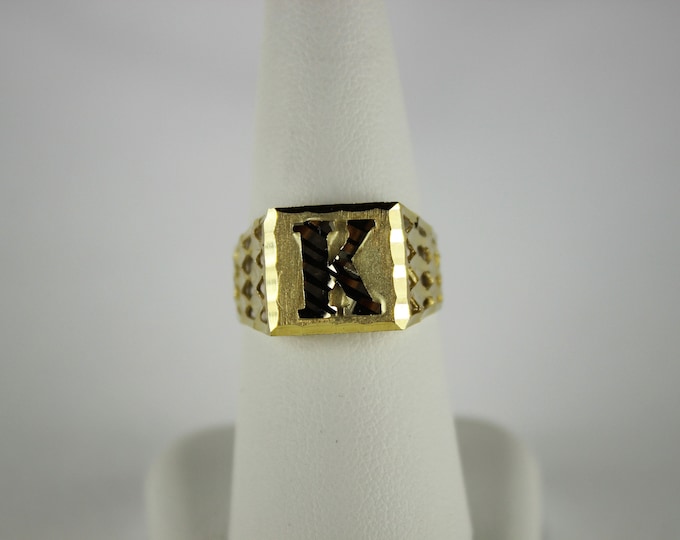 Vintage 14K Gold HGE and Rhinestone Ring Mid-century Unisex or Men's ...