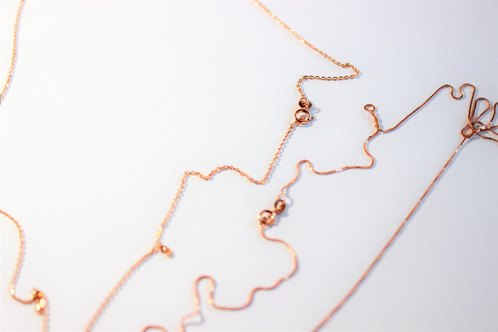 10K Solid Rose Gold Rolo (1mm) & Box (0.6mm) Chain 16-24" - Etsy