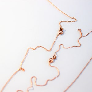 10K Solid Rose Gold Rolo (1mm) & Box (0.6mm) Chain 16-24" - Etsy