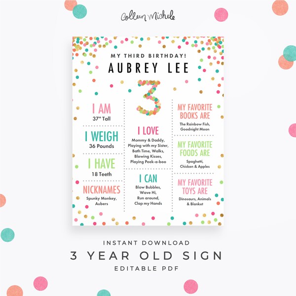 3rd Birthday - Etsy