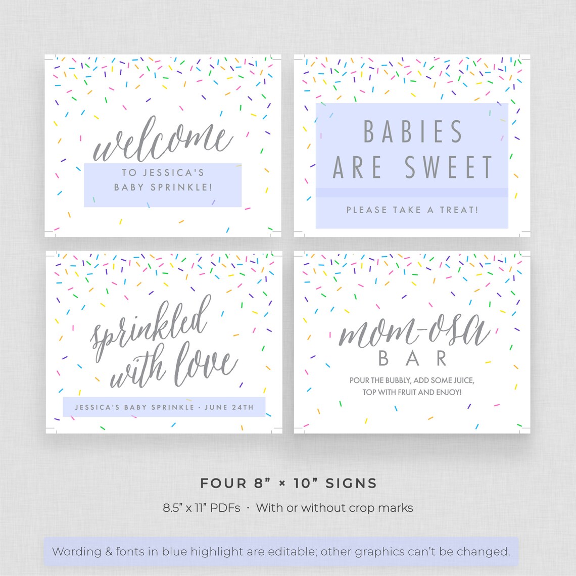 Baby Sprinkle Decorations Instant Download Printables Set: - Etsy