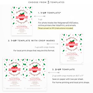 Apple Birthday Party Invitation Instant Download. Editable - Etsy