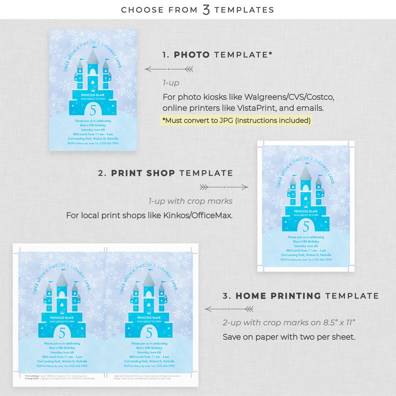Ice Princess Birthday Invitation Instant Download Editable | Etsy