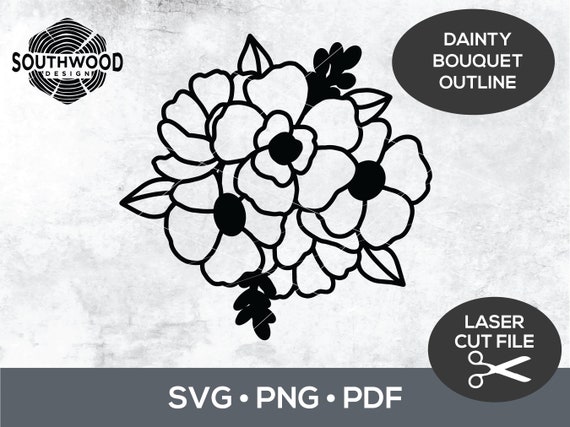 Flower Outline SVG Laser File Glowforge Flower Cut File | Etsy Canada