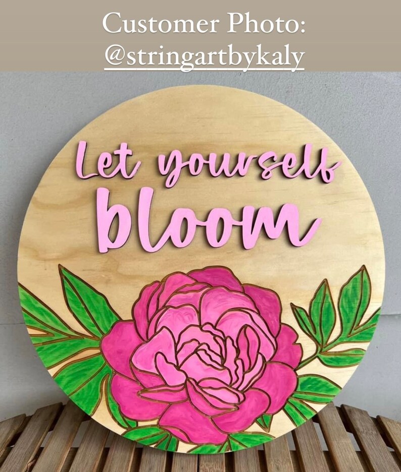 SVG Engraved Peony Floral Laser Cut File, Flower Digital Download ...