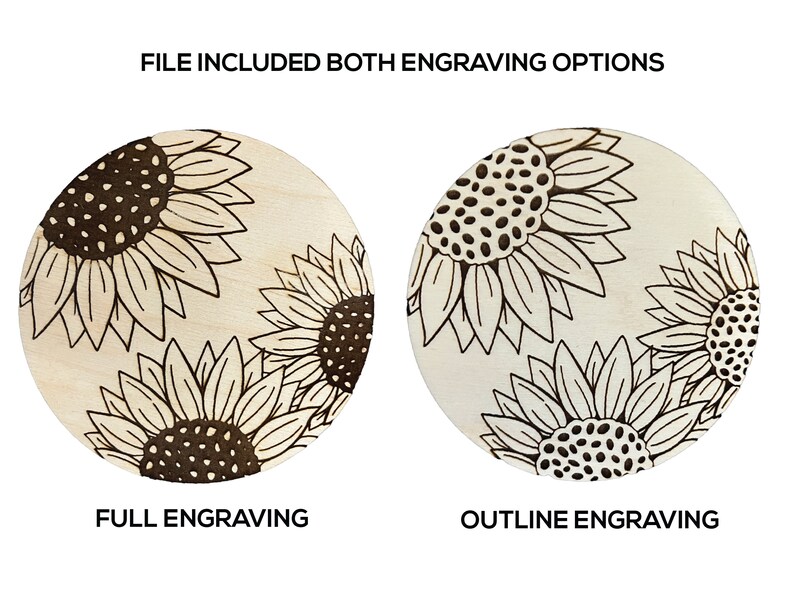 SVG Engraved Sunflower Floral Laser Cut File, Flower Digital Download ...