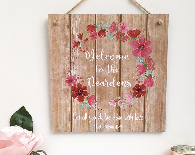 Bible Verse Welcome Sign, 1 Corinthians 16:14, Custom Christian Love ...