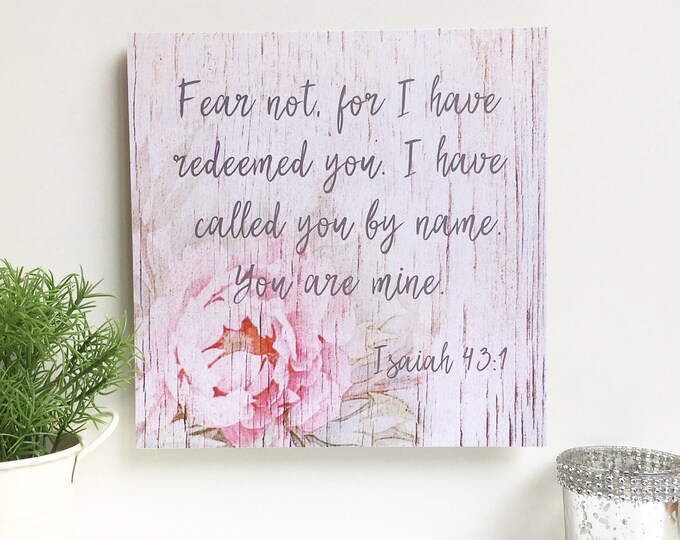 Isaiah 43:1 Wall Art, Salvation Scripture Sign, Wooden Bible Verse Sign ...