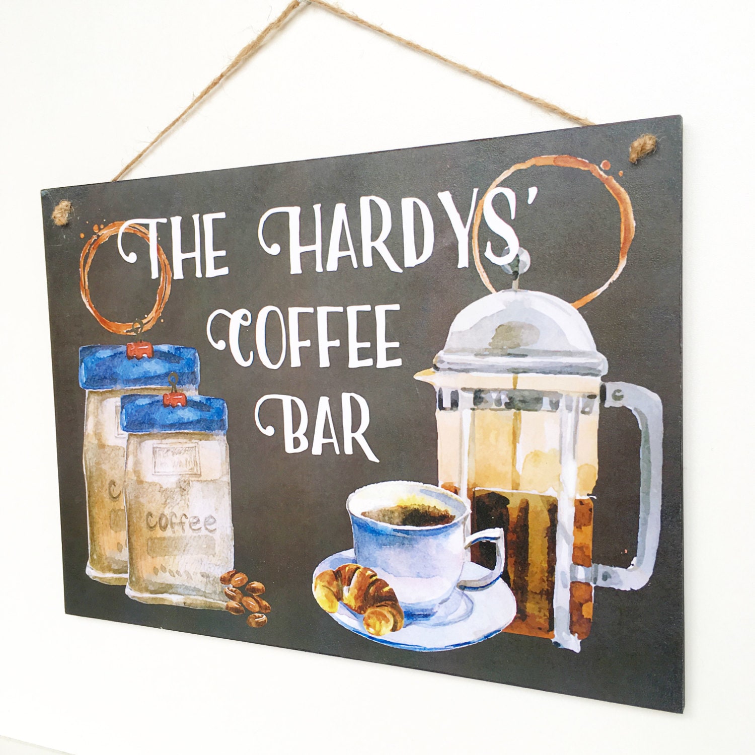 Personalised Coffee Sign Coffee Lover Name Plaque Custom | Etsy UK